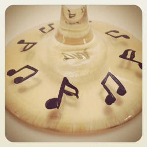 Music Wine Glass, Hand Painted. Large Capacity. Made in USA. Music ...