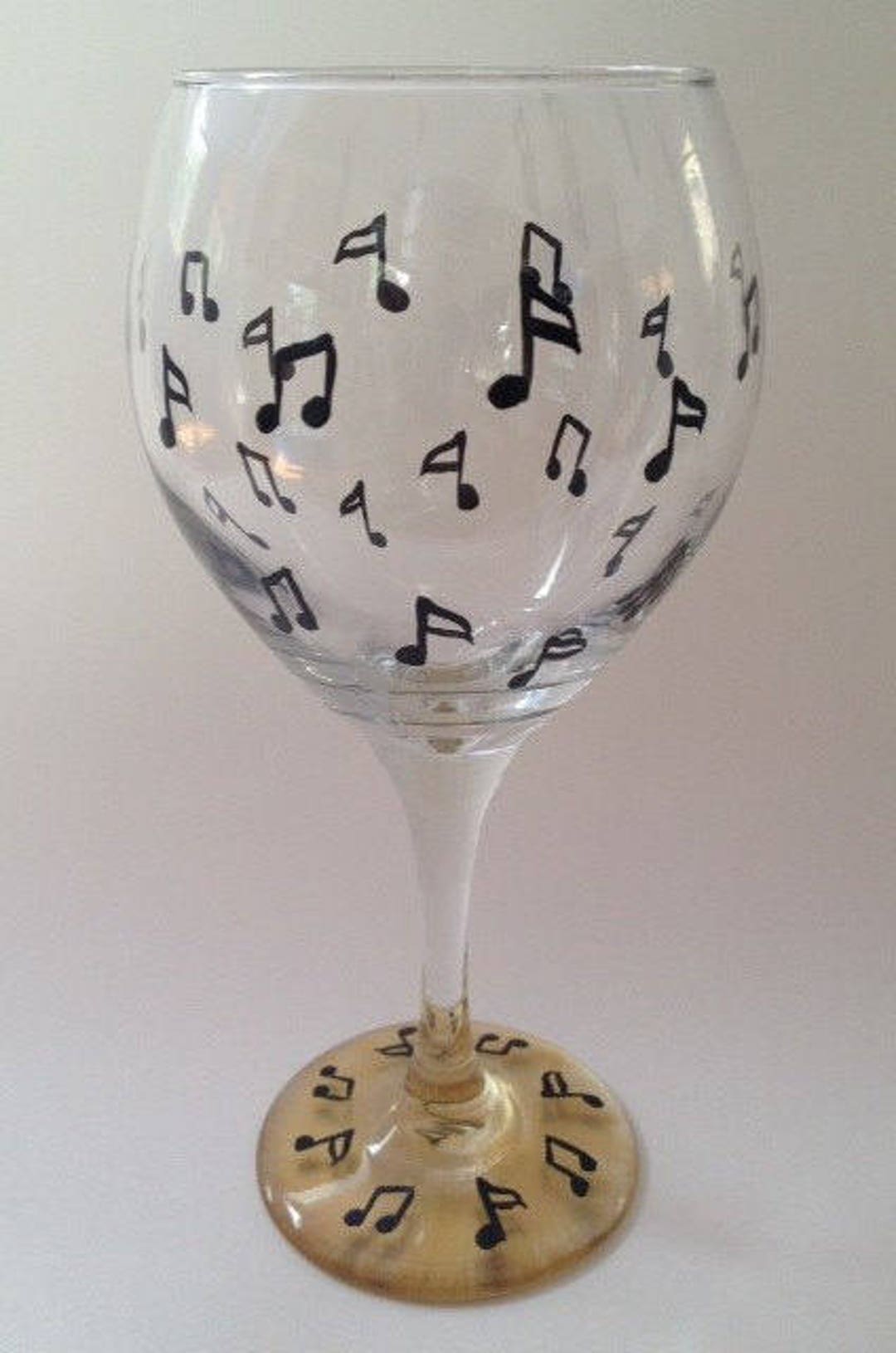 Music Wine Glass, Hand Painted. Large Capacity. Made in USA. Music ...
