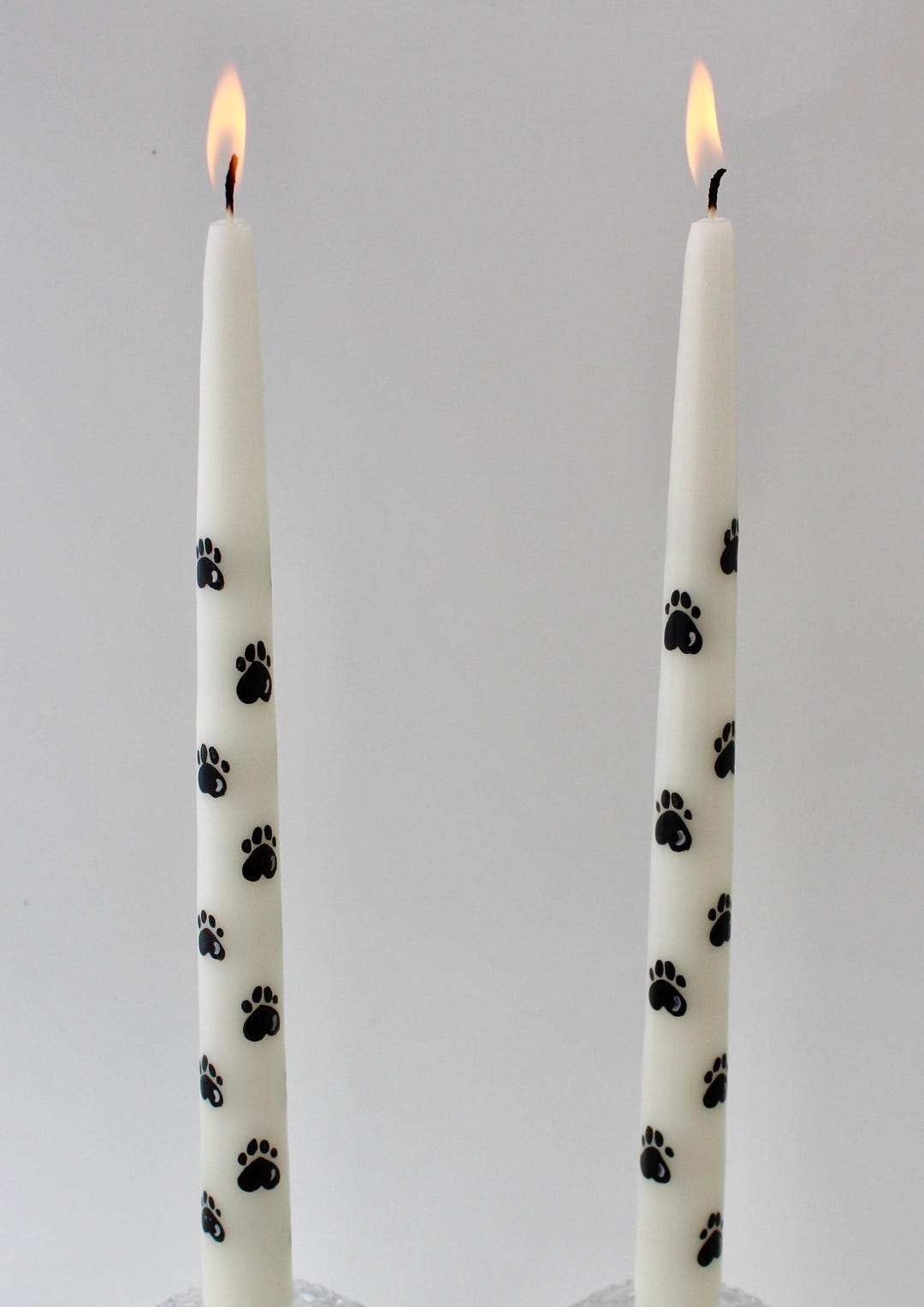 Hand Painted Dog Paw Candlesticks Handcrafted Pet Lover Gift Unique ...
