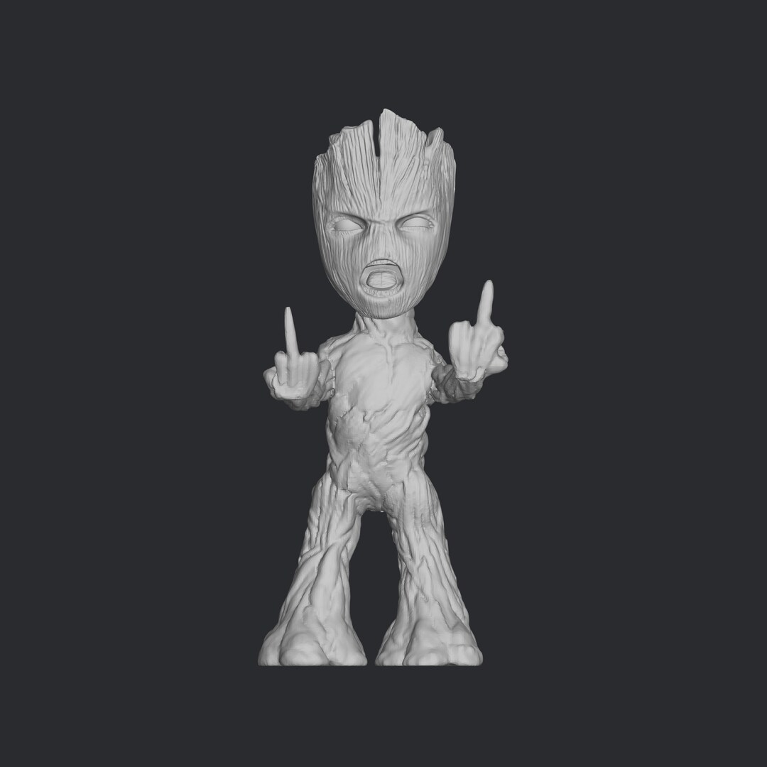Angry Groot Stl File 3d Printing, 3d Print File, Miniature, Superhero ...