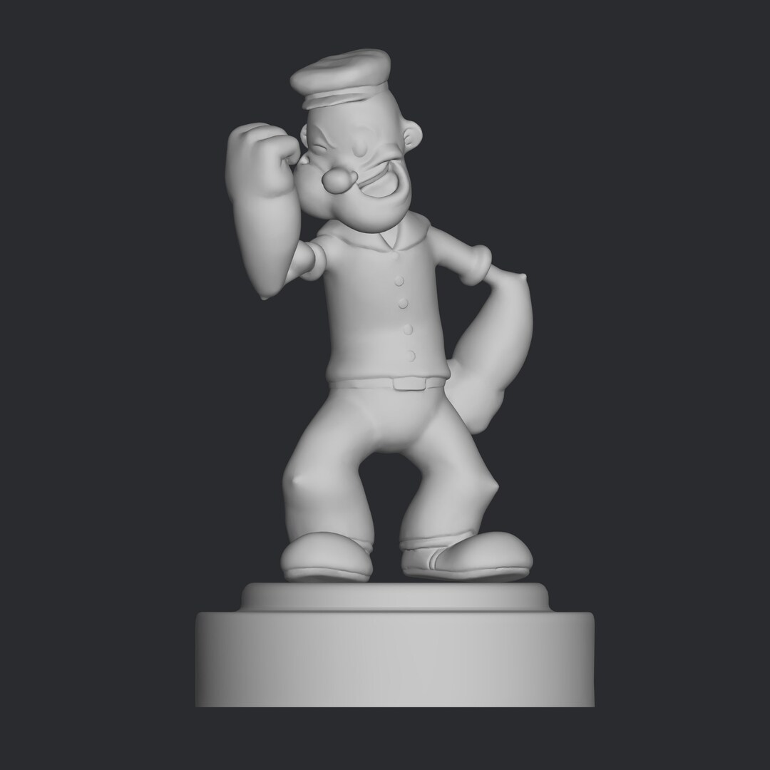 Popeye the Sailor Statue Stl File 3d Printing, 3d Print File, 3d Stl ...