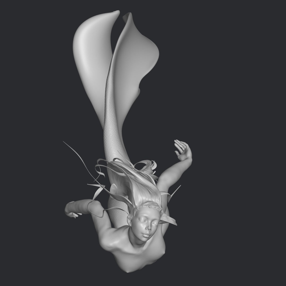 Mermaid Stl File 3d Printing, 3d Print File, Miniature, Superhero, Game ...