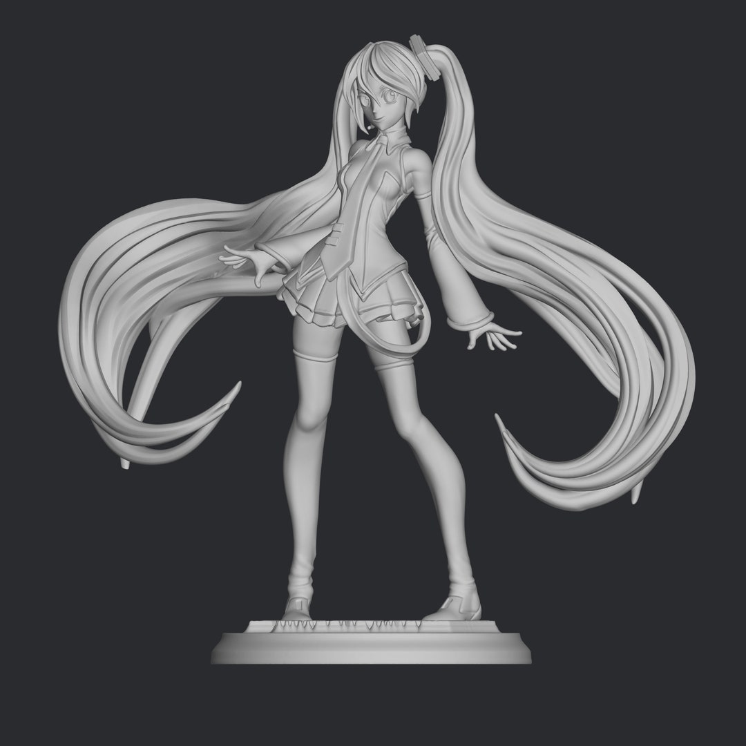 Hatsune Miku Statue Stl File 3d Printing, 3d Print File, Miniature ...