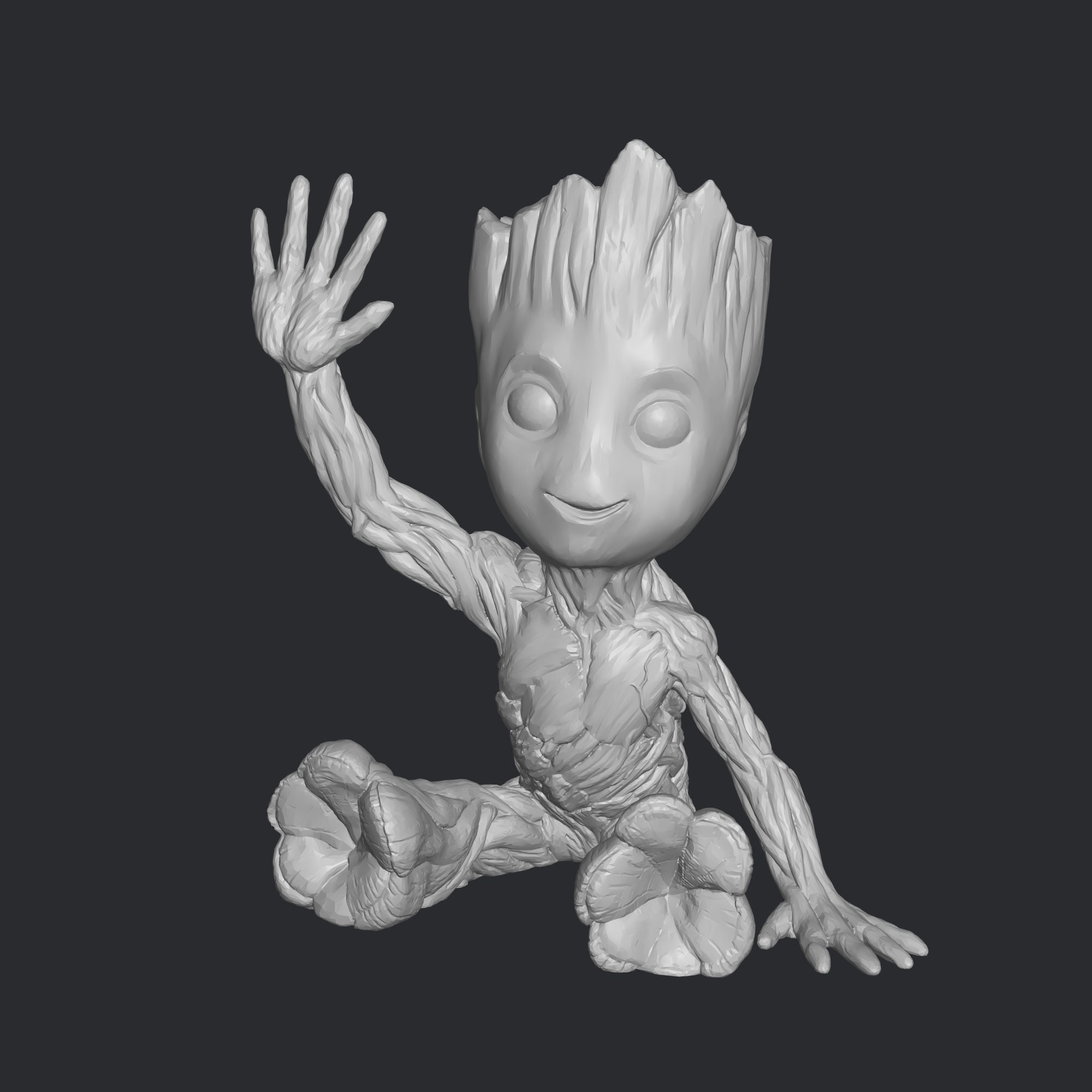 Sitting Baby Groot Stl File 3d Printing, 3d Print File, 3d Stl, Super ...