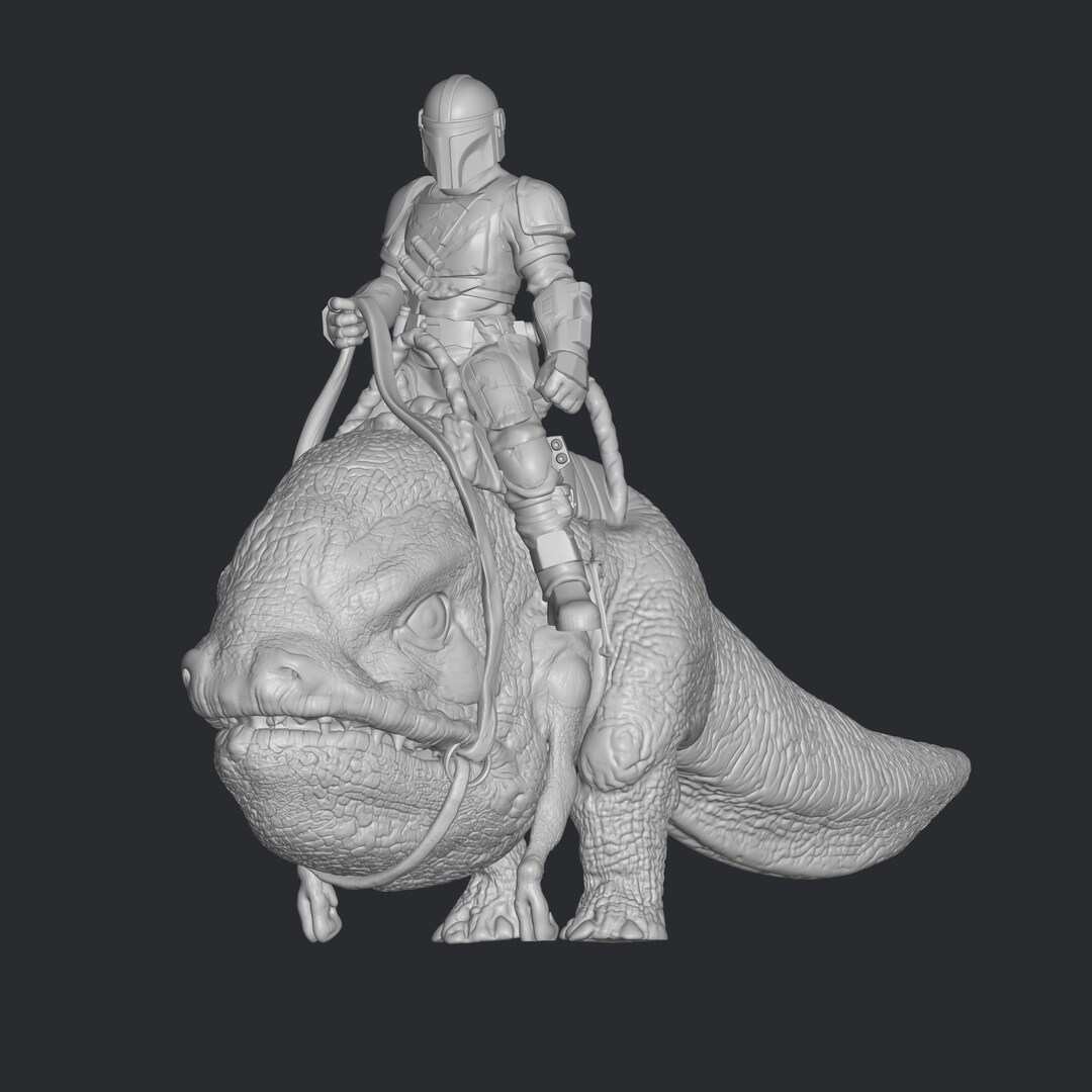 Mandalorian Riding a Blurrg Stl File 3d Printing, 3d Print File ...