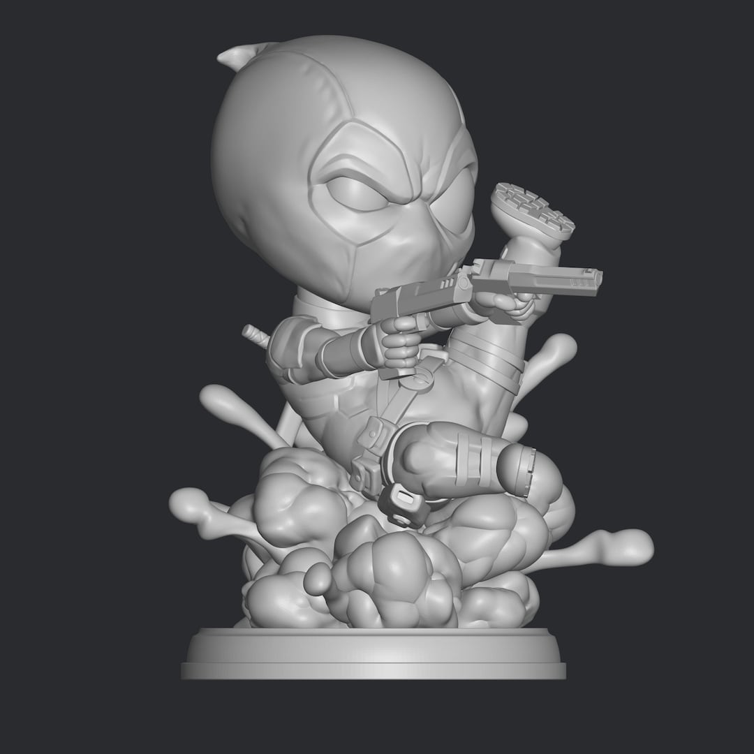 Mini Deadpool Statue Stl File 3d Printing, 3d Print File, Miniature ...