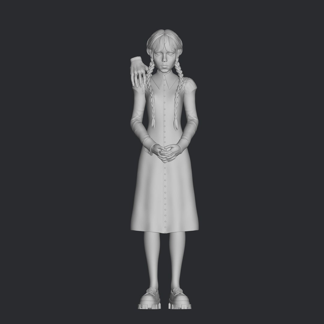 Wednesday Addams Stl File 3d Printing, 3d Print File, Miniature, Super ...