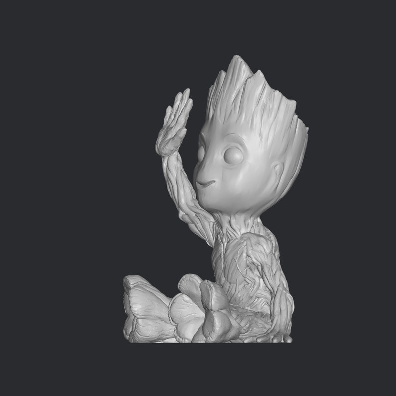 Sitting Baby Groot Stl File 3d Printing, 3d Print File, 3d Stl, Super ...