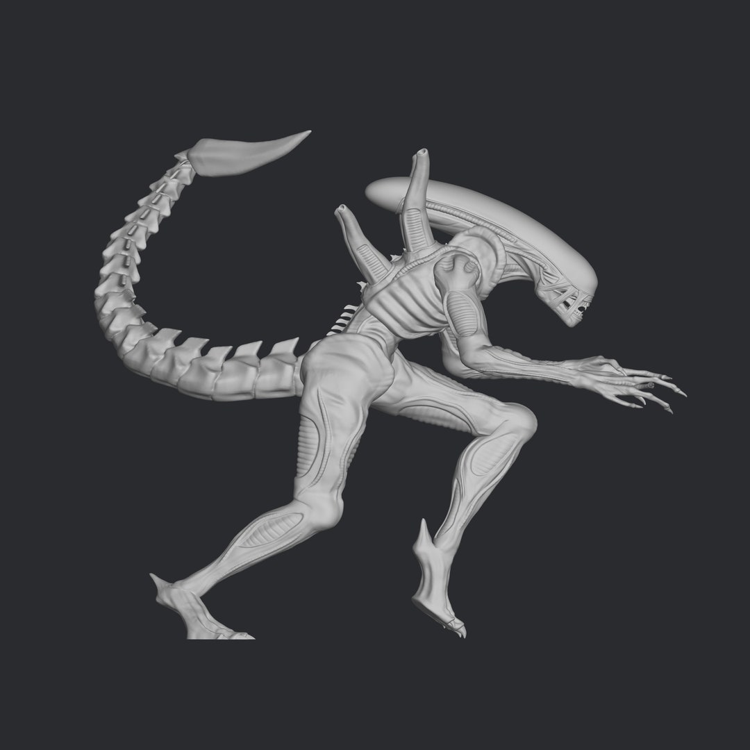 Alien Xenomorph Stl File 3d Printing, 3d Print File, Miniature, Super ...