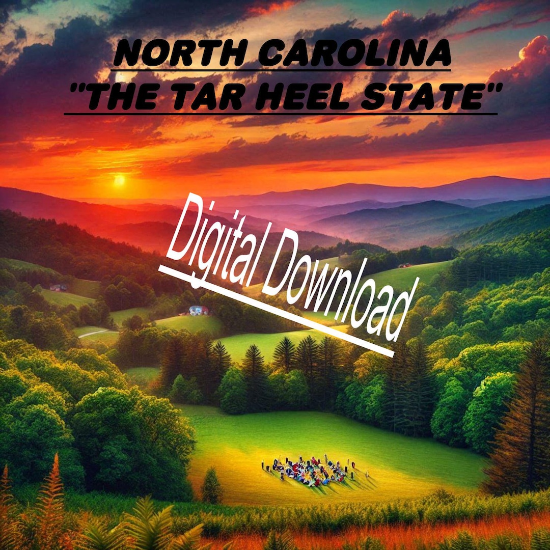 North Carolina "the Tar Heel State" Digital Instant Download Clip Art ...
