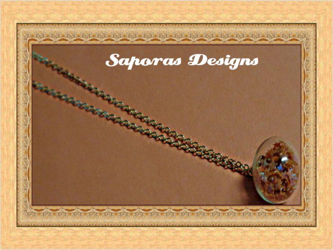 Gold Tone Glass Ball Design Necklace With Orange Stars - Etsy
