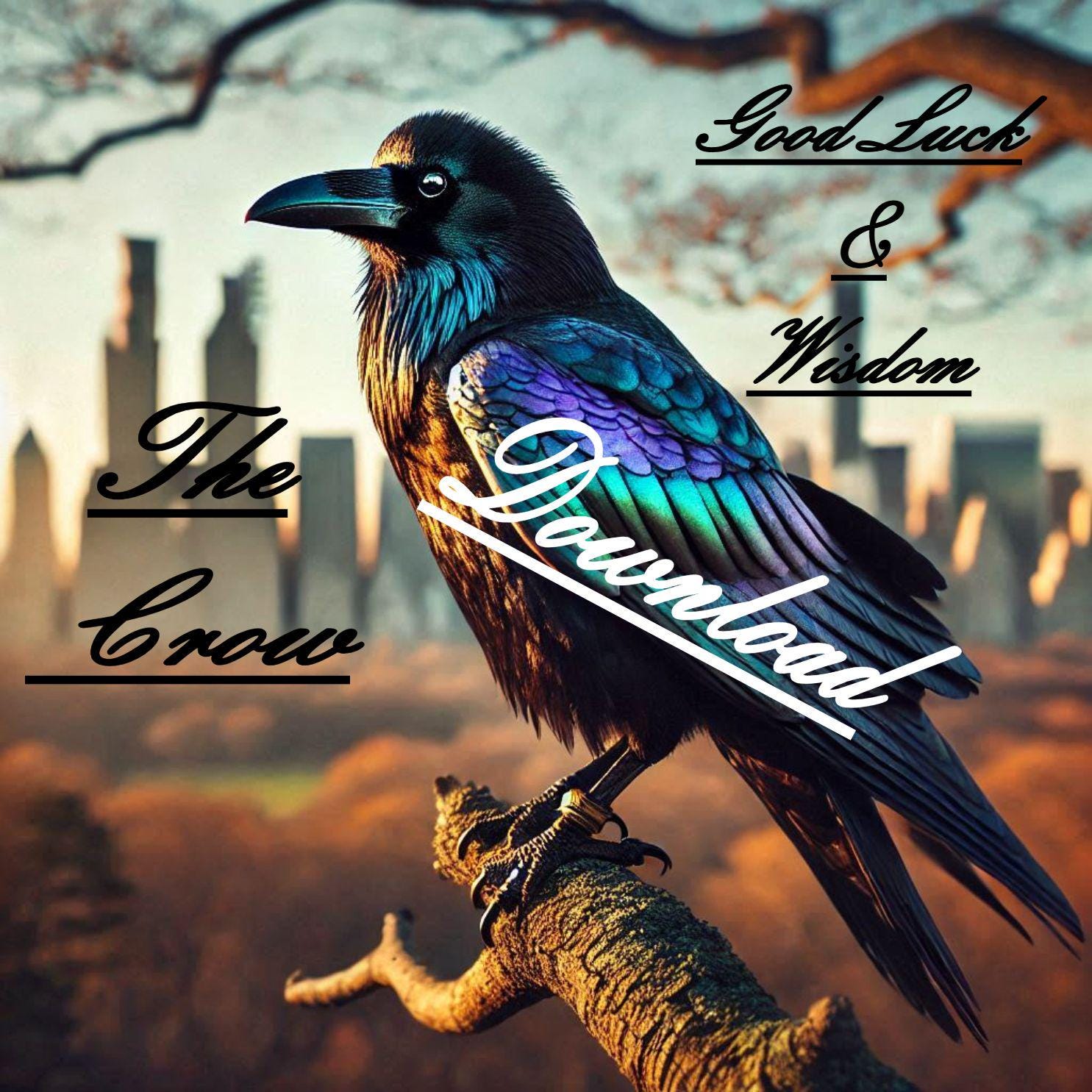 The Crow Good Luck & Wisdom Digital Instant Download Clip Art JPG ...