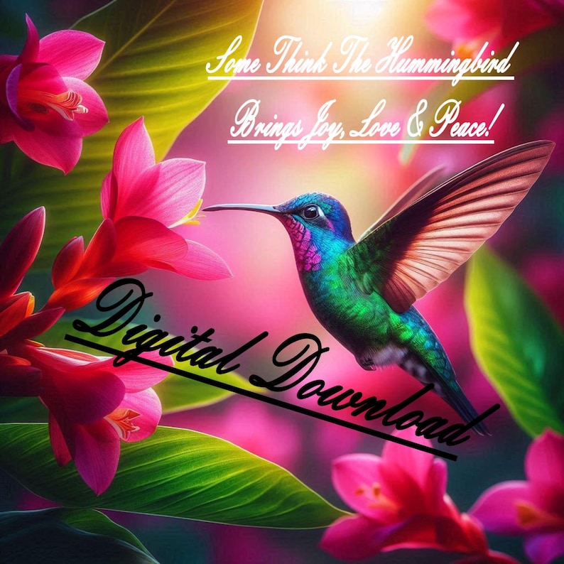 Some Think the Hummingbird Brings Joy, Love & Peace Clip Art Digital ...