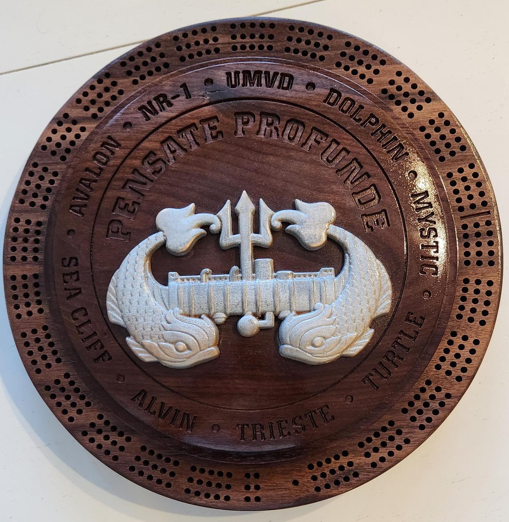 Custom Cribbage Board - US Navy - Submarine Deep Submergence - Etsy