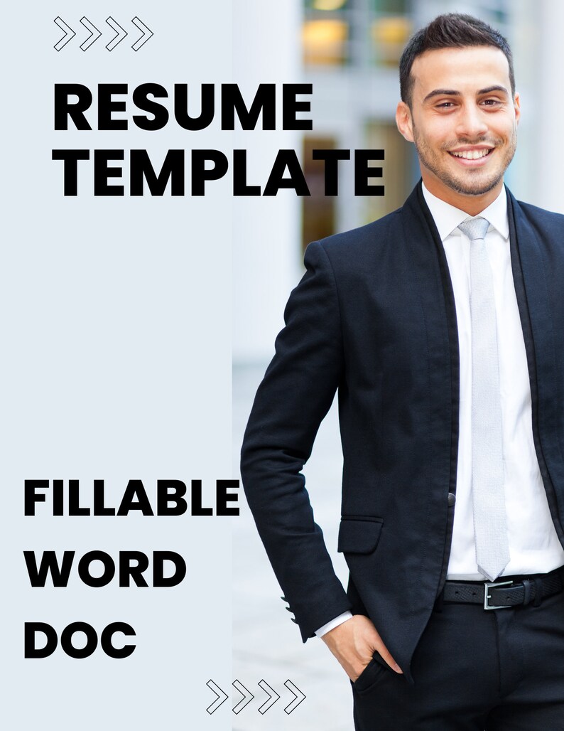 Resume Template Word DOC Fillable - Etsy