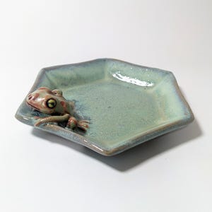 Green Frog Soap Dish, Ceramic Frog Figurine, Pottery With Frogs ...