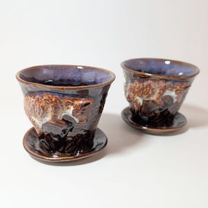 Flower Pot With Fox Plant Pot Ceramic Pot for Plant Handmade Pottery ...