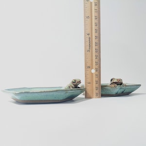 Green Frog Soap Dish, Ceramic Frog Figurine, Pottery With Frogs ...