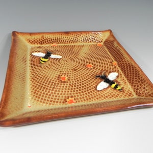 Ceramic Salad Plate With Bees - 6 Inch Plate - Bee Themed Dishes - Gift ...