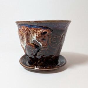 Flower Pot With Fox Plant Pot Ceramic Pot for Plant Handmade Pottery ...