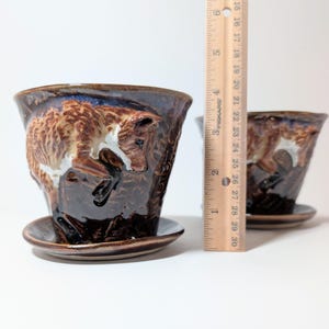 Flower Pot With Fox Plant Pot Ceramic Pot for Plant Handmade Pottery ...