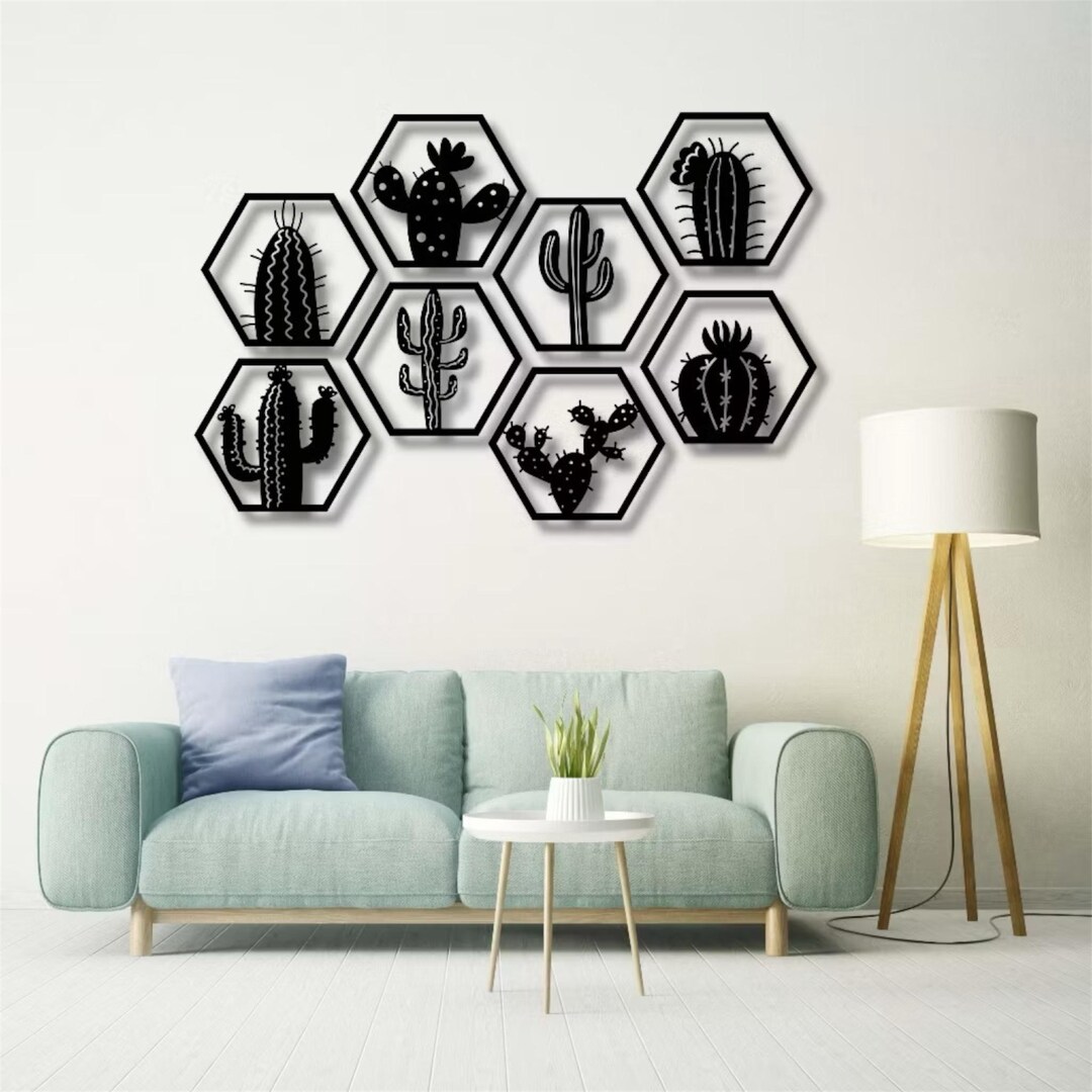 Hexagon Wall Art Panel, Minimalist Geometric Wall Hangings, Modern 3D ...
