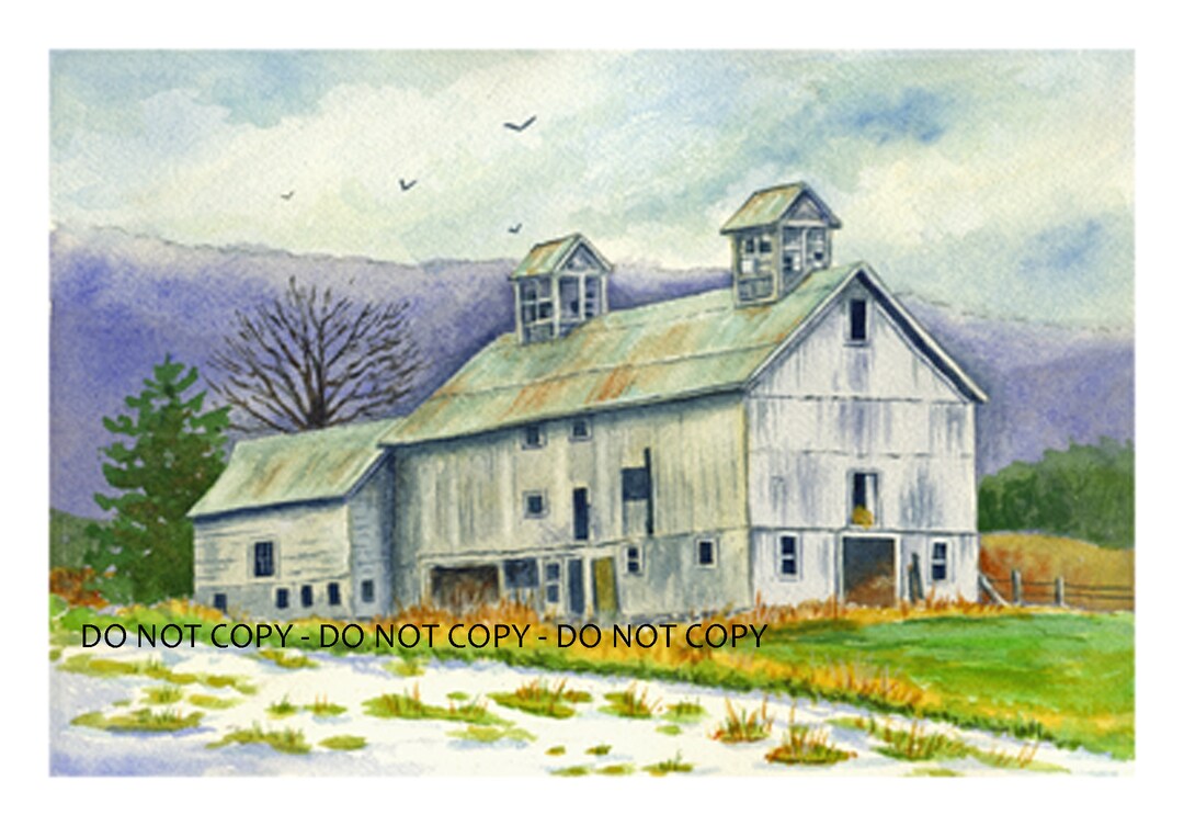 Barn Art by Doris Wilbur Artist, grey Barn Route 23, Farmhouse Decor ...