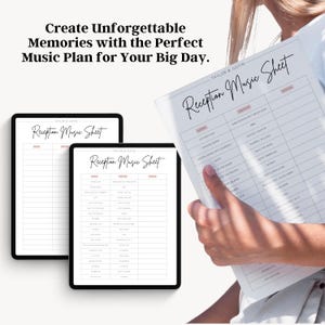 Wedding Day Song List Template, Ceremony and Reception Music Planner ...