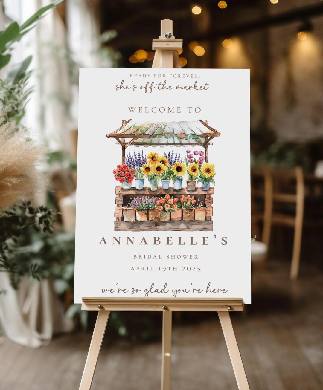 Fresh off the Market Bridal Shower Welcome Sign, Editable Farmers ...