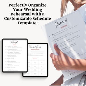 Wedding Rehearsal Schedule and Dinner Template, Wedding Rehearsal ...