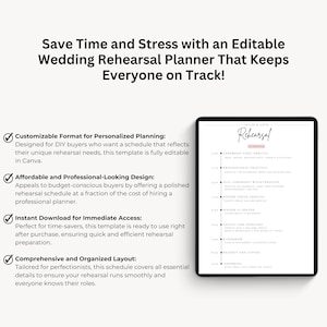 Wedding Rehearsal Schedule and Dinner Template, Wedding Rehearsal ...