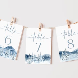 Winter Table Numbers, Winter Wedding Table Numbers, Holiday Table ...