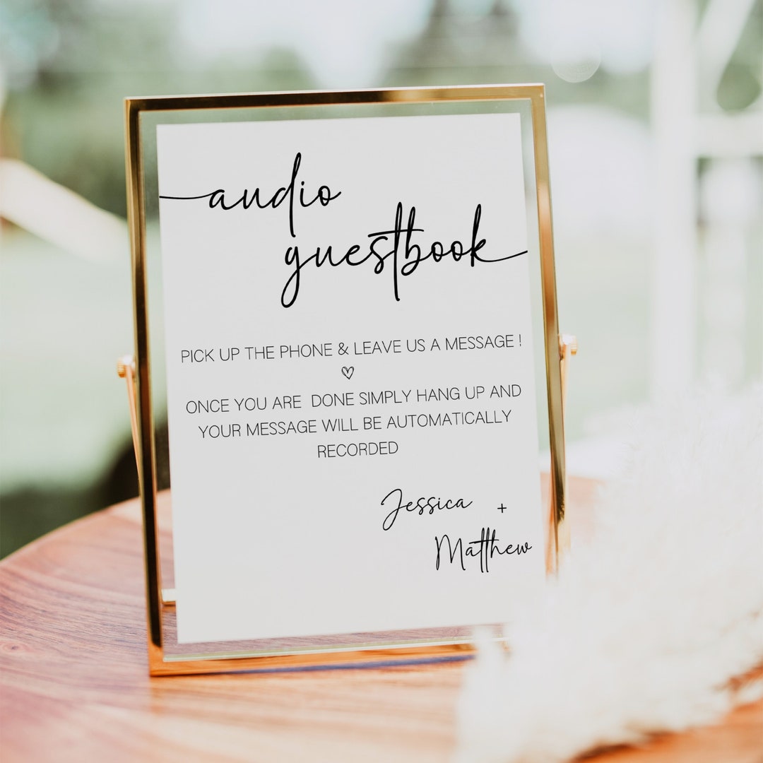 Audio Guestbook Wedding Sign, Audio Guestbook Phone, Audio Guestbook ...