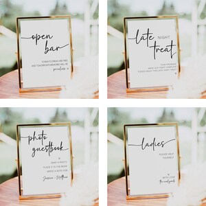 Wedding Sign Bundle Kit, Modern Minimalist Wedding Sign Bundle, Canva ...