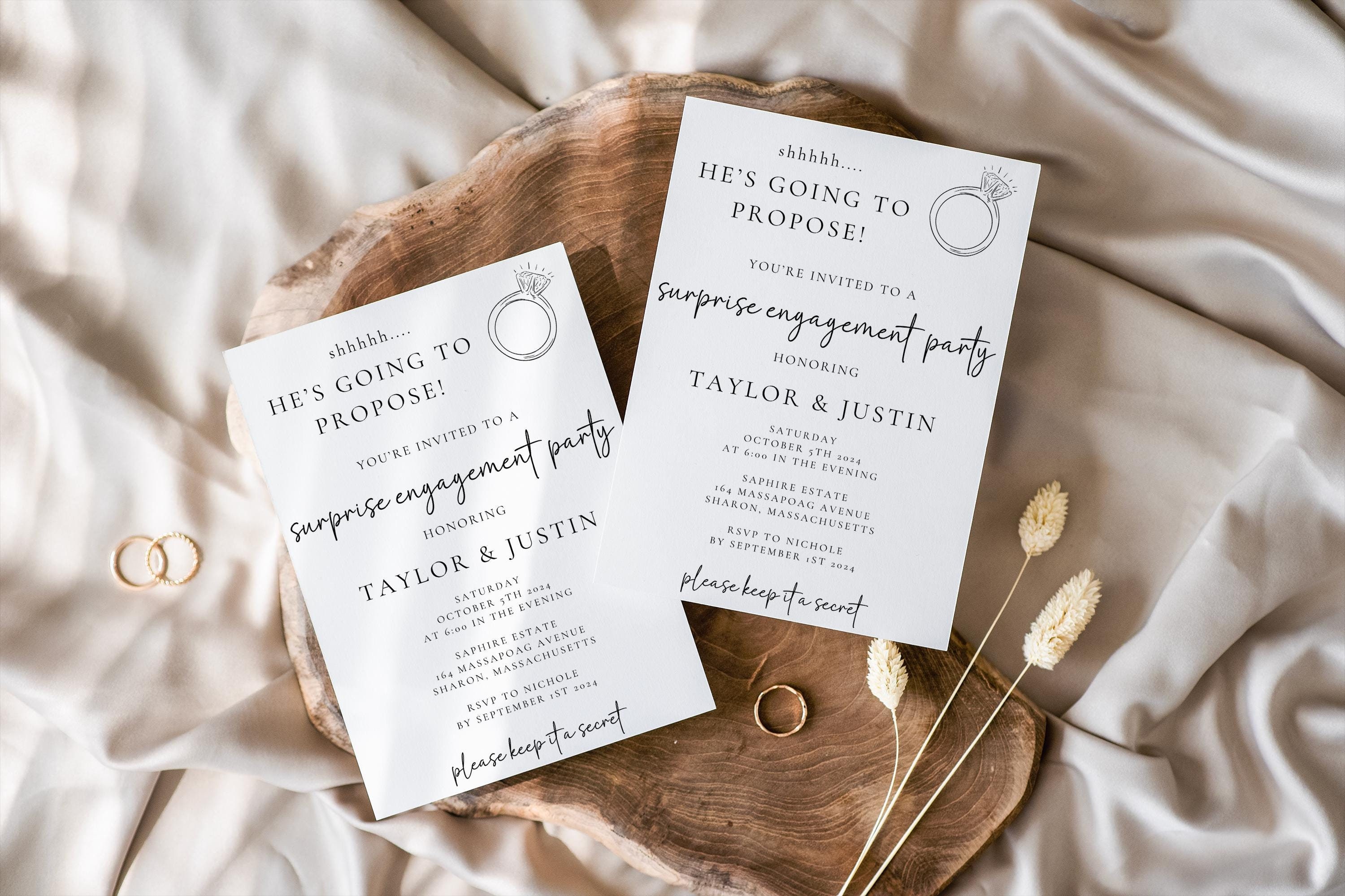 Surprise Engagement Party Invitation, Surprise Engagement Invitation ...