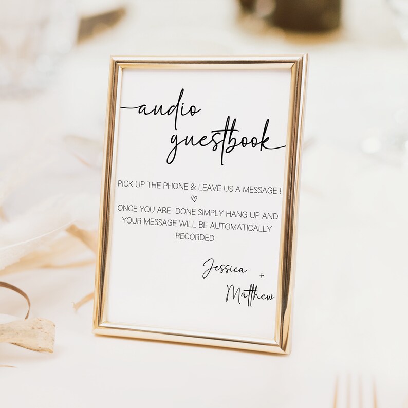 Audio Guestbook Wedding Sign, Audio Guestbook Phone, Audio Guestbook ...