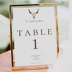 Western Boho Wedding Table Number Template, Cowboy Wedding Table Decor ...
