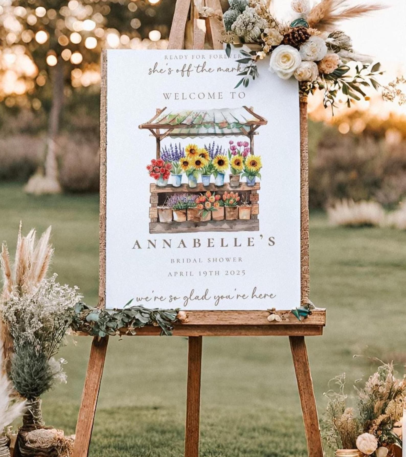 Fresh off the Market Bridal Shower Welcome Sign, Editable Farmers ...