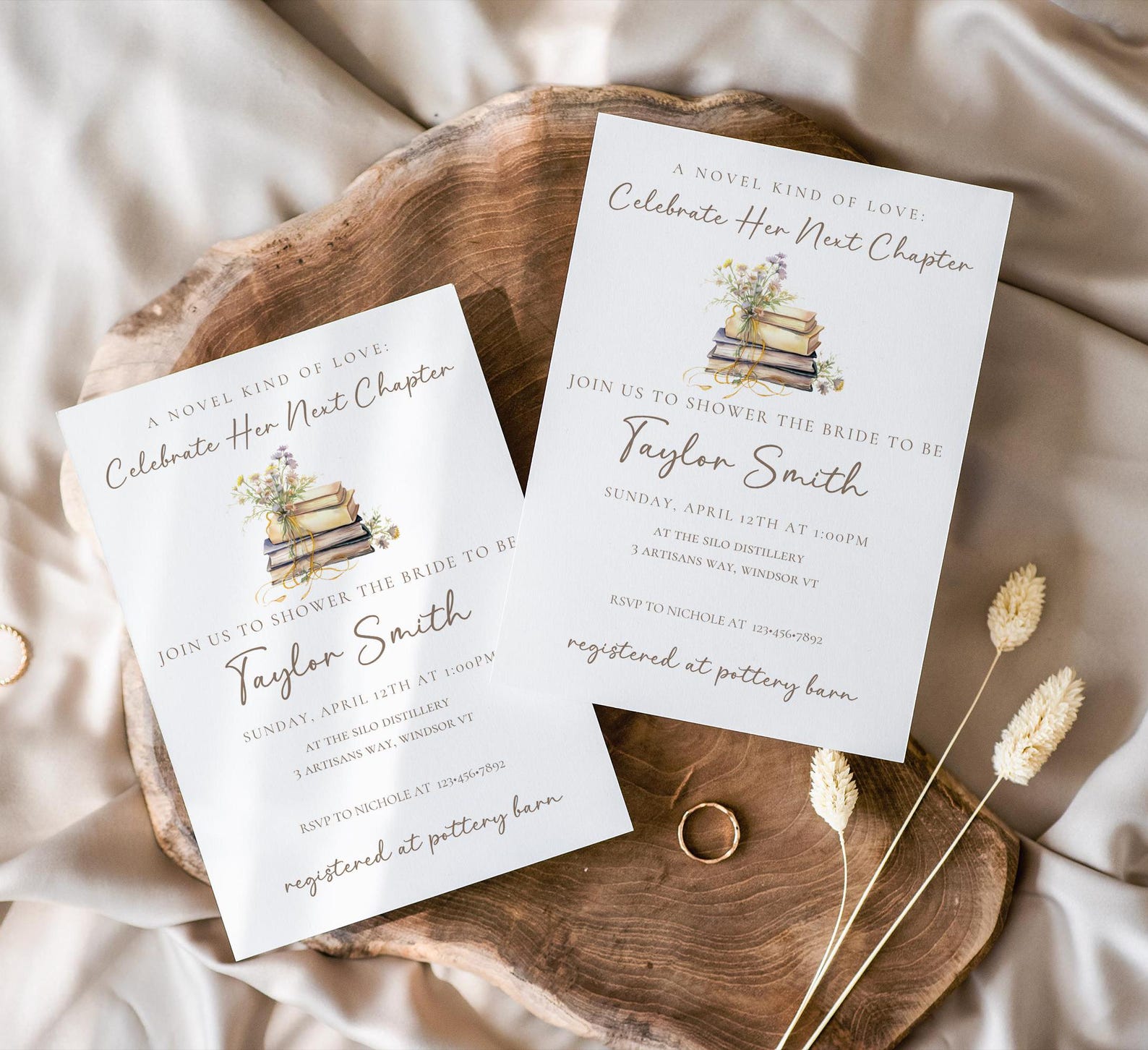 Book Themed Bridal Shower Invitation, Library Bridal Shower Invite ...