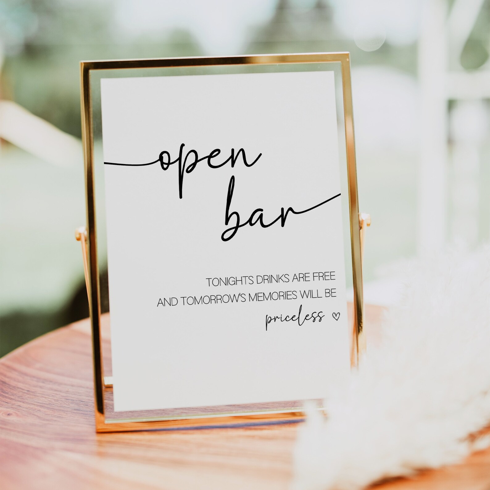 Open Bar Drinks Are on Us, Open Bar Wedding Template, Open Bar Sign ...