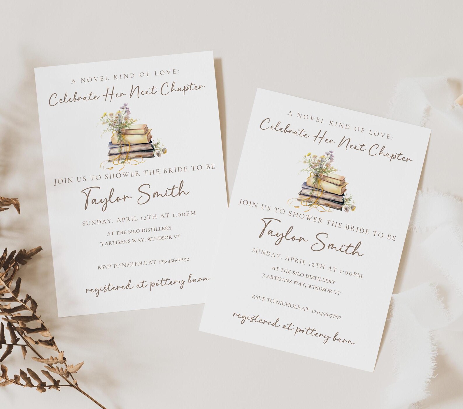 Book Themed Bridal Shower Invitation, Library Bridal Shower Invite ...