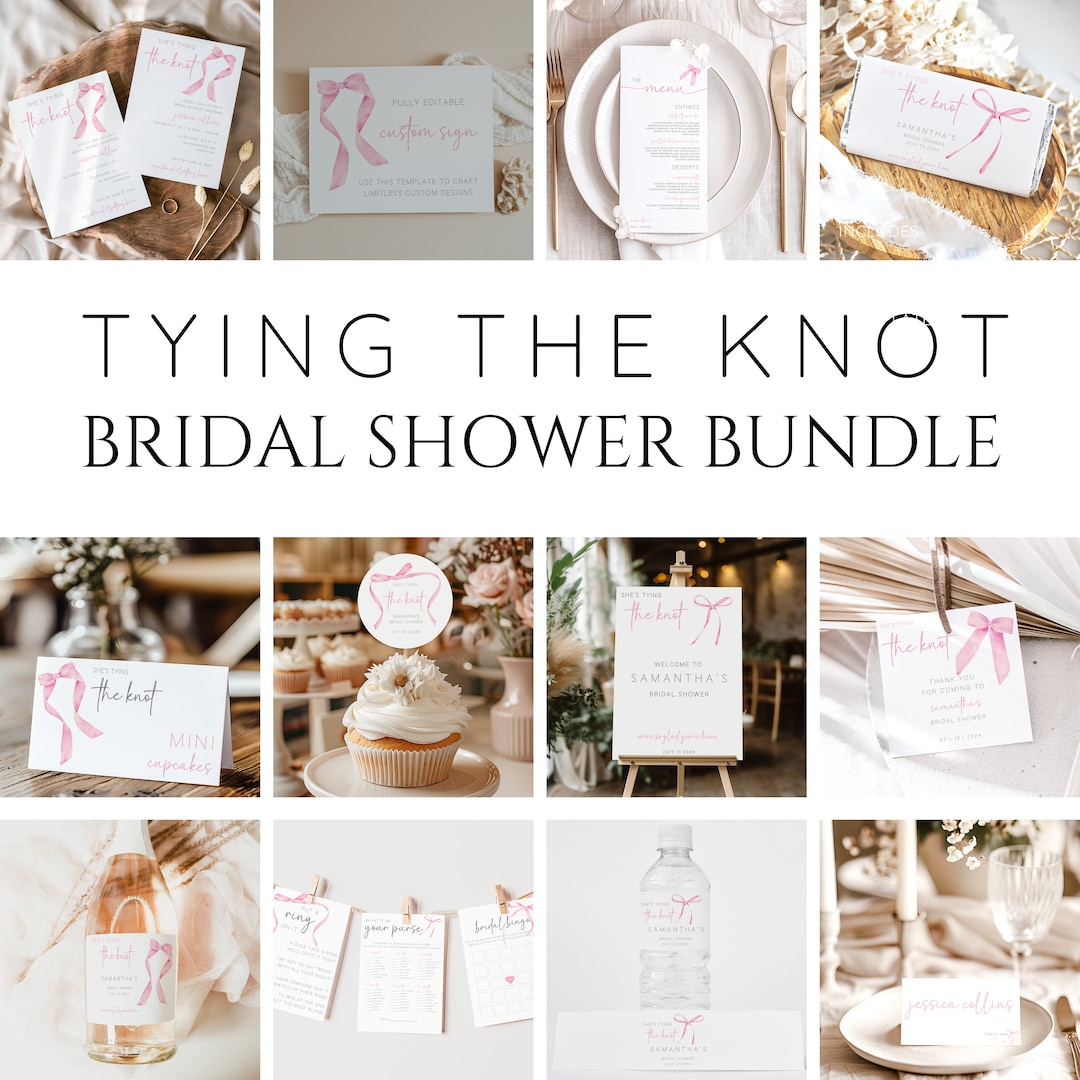 Shes Tying the Knot Bridal Shower Bundle, Shes Tying the Knot Bridal Shower Theme, Shes Tying ...