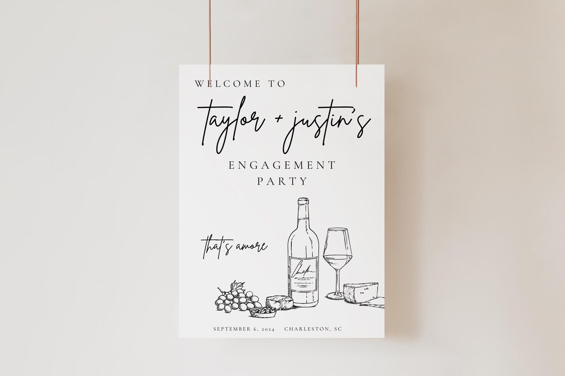 Engagement Party Sign Italian Theme, Engagement Party Sign Italian ...