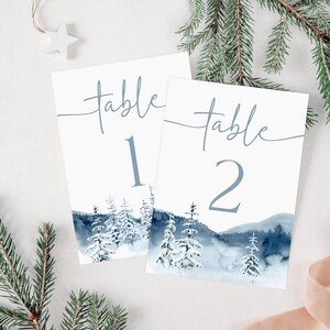 Winter Table Numbers, Winter Wedding Table Numbers, Holiday Table ...