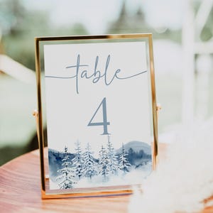 Winter Table Numbers, Winter Wedding Table Numbers, Holiday Table ...