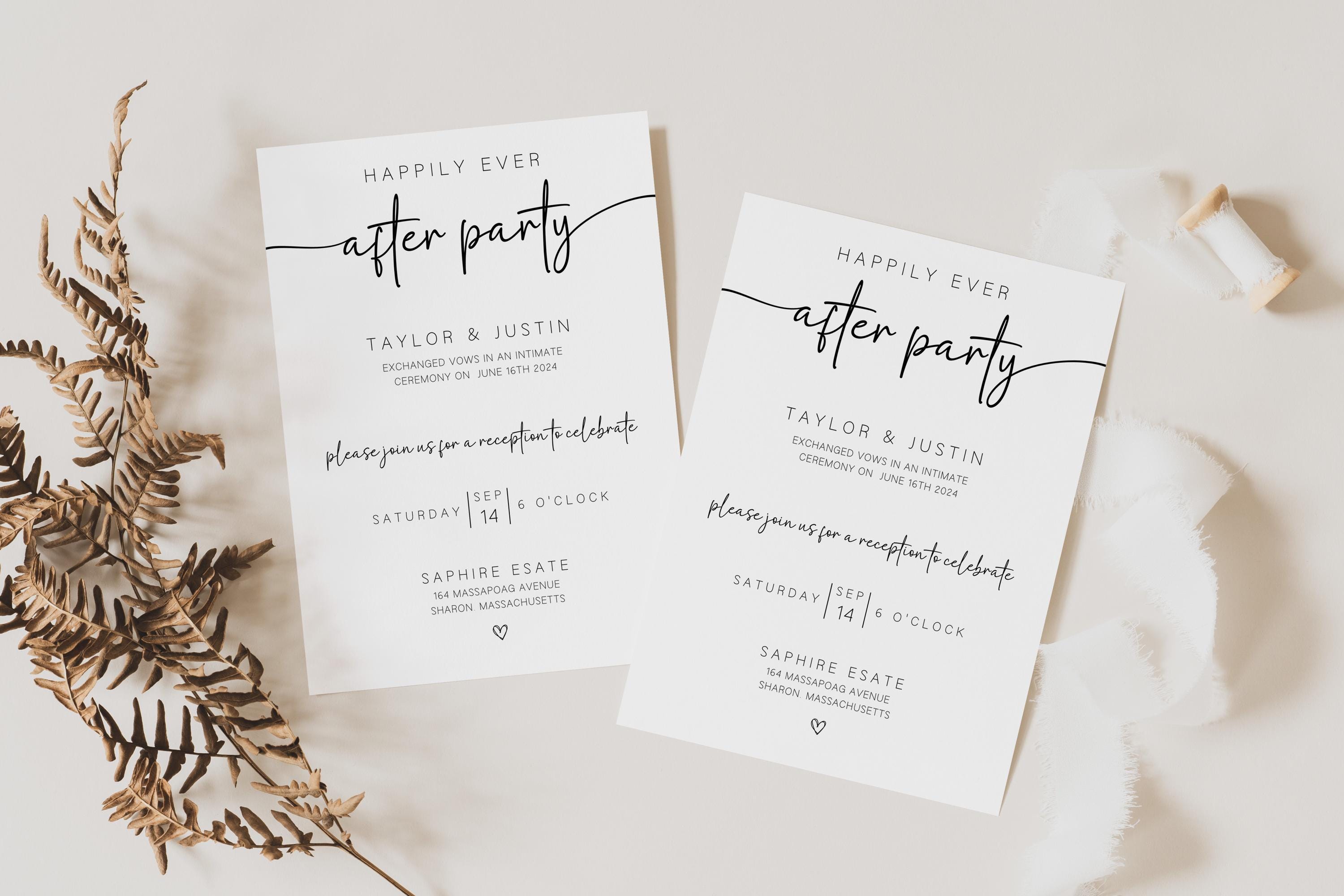 Elopement Reception Invitation Download, Elopement After Invites ...