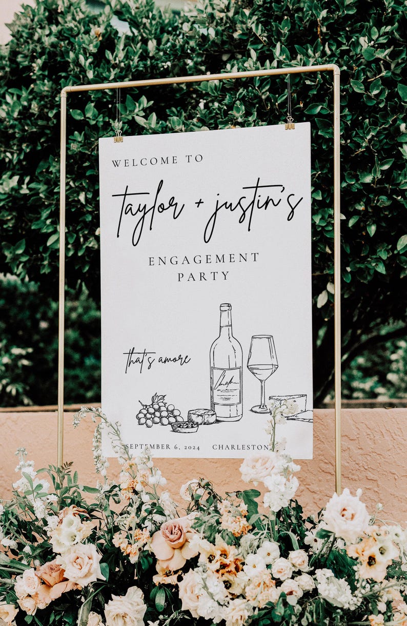 Engagement Party Sign Italian Theme, Engagement Party Sign Italian ...