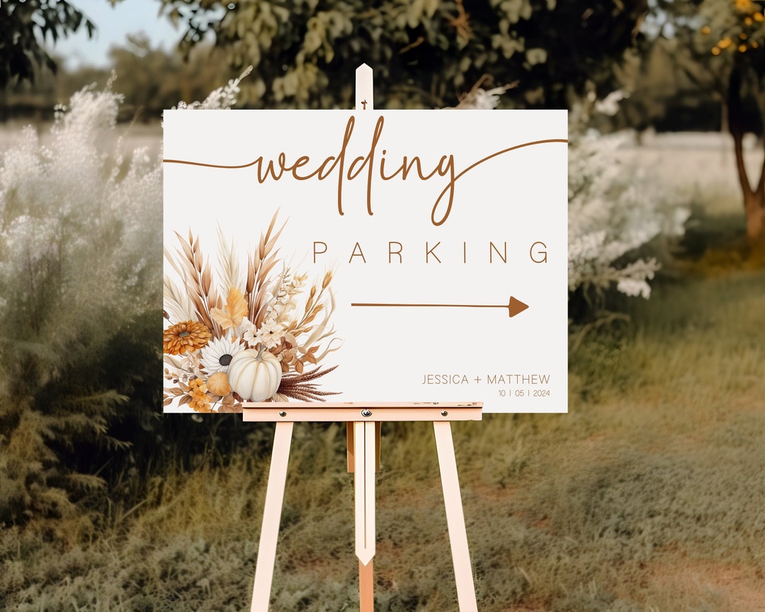 Wedding Parking Sign, Wedding Parking Sign Directional, Wedding ...