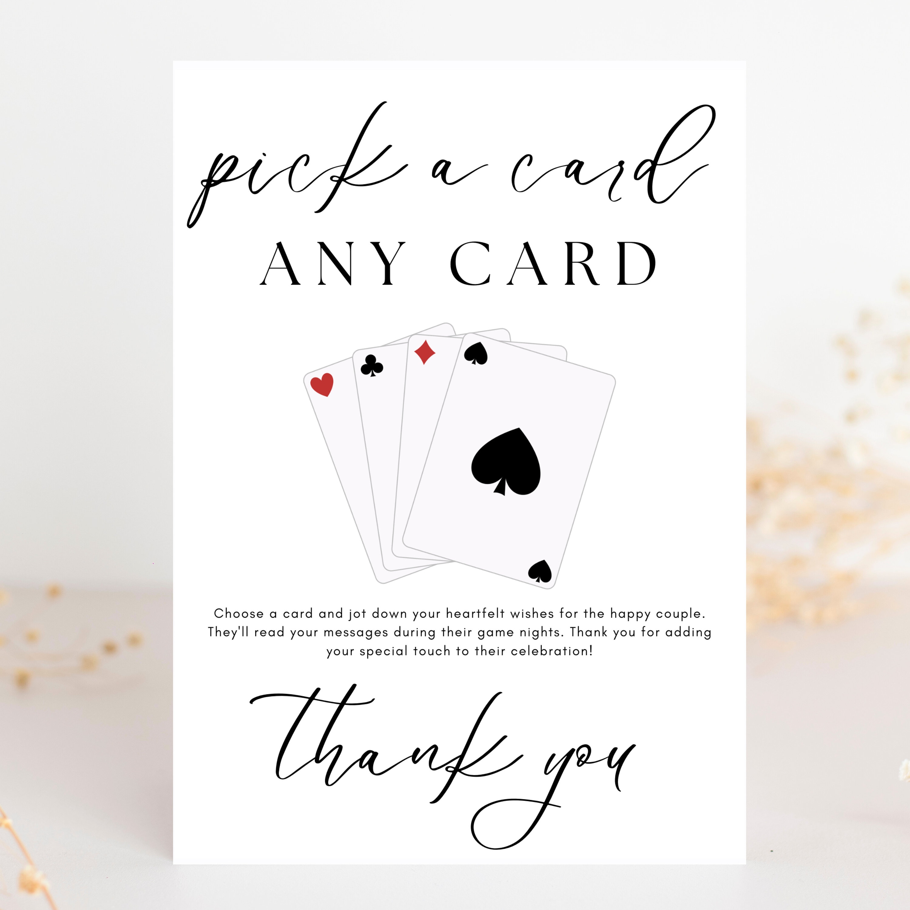 Playing Card Guest Book Sign, Playing Cards Guest Book Sign, Playing ...