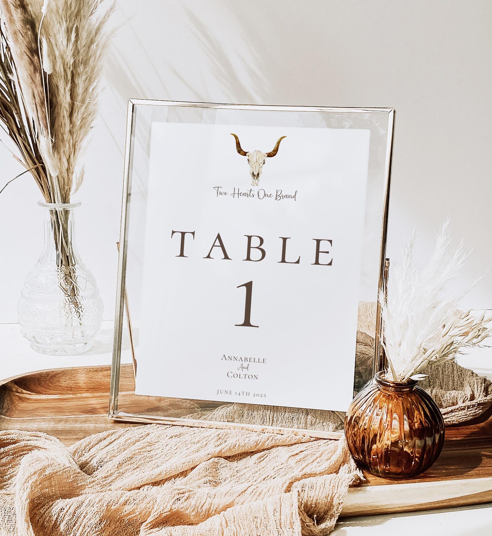 Western Boho Wedding Table Number Template, Cowboy Wedding Table Decor ...
